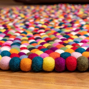 Add a Vibrant Touch to Your Space With Our Handmade Rainbow Circle Wool ...