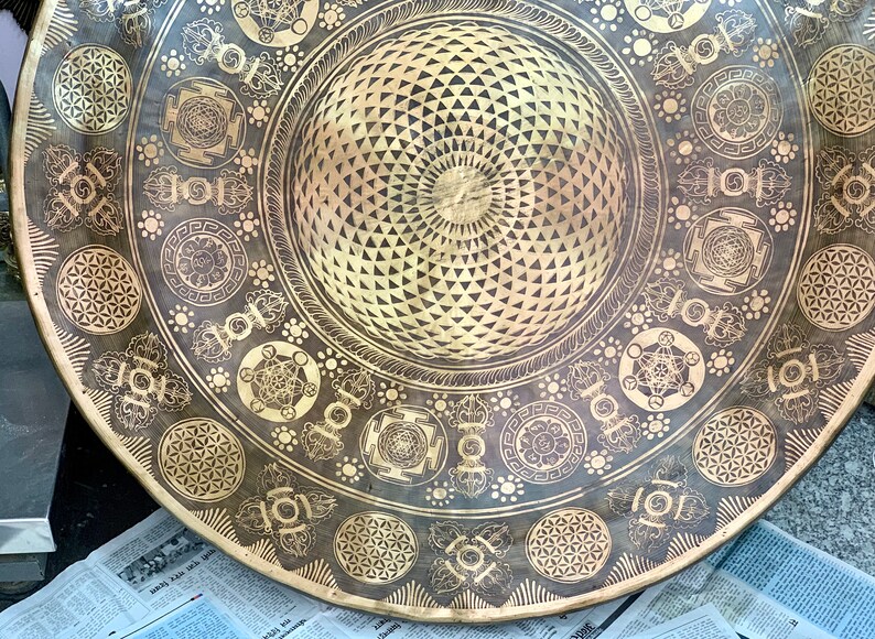 100 Cm Diameter Extra Large Gong Bell-hand Carved Various Art and ...