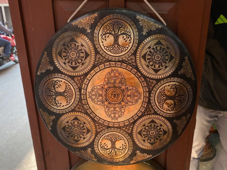 50cm-100cm Auspicious Symbols With Vajra Carved Super Fine Tibetan Gong ...