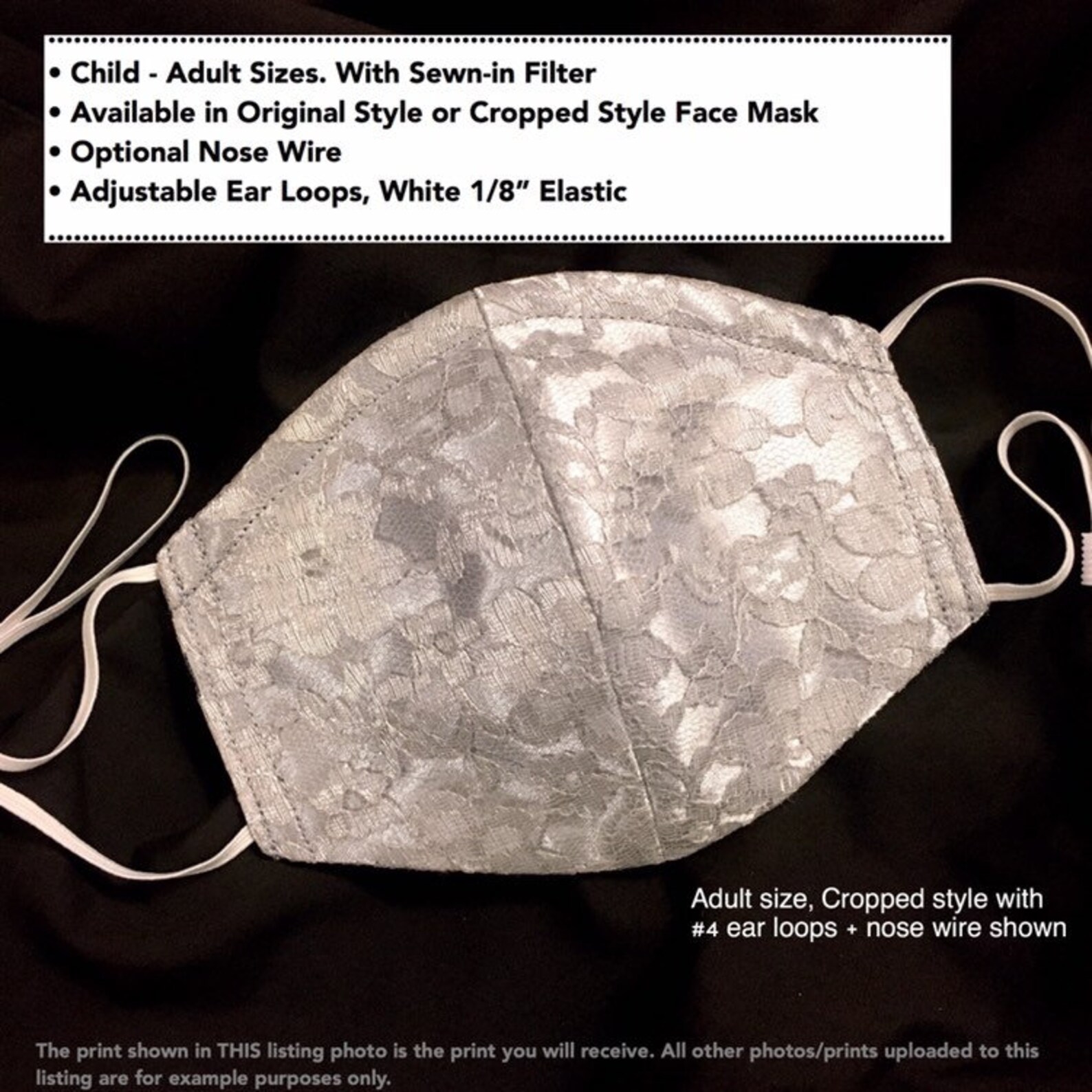 Fancy Silver Prom Dress Face Mask for Weddings Bridesmaid - Etsy