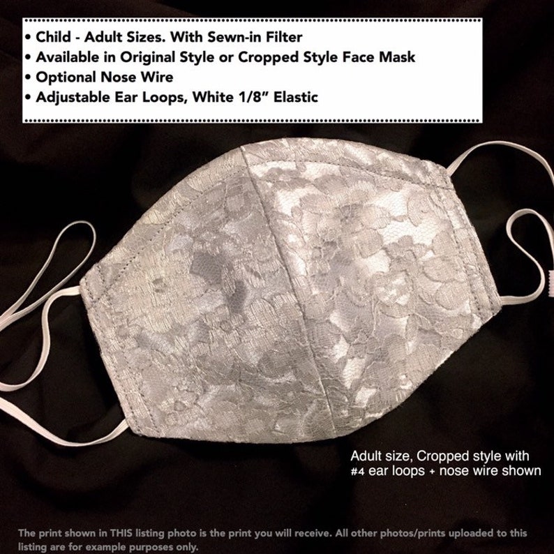 Fancy Silver Prom Dress Face Mask for Weddings Bridesmaid - Etsy