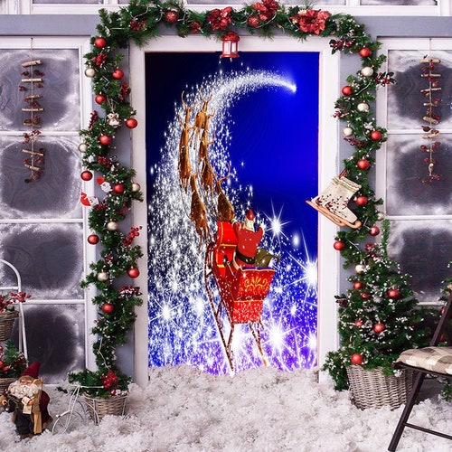 Sleigh Ride Door Cover Christmas Door Covers Outdoor - Etsy