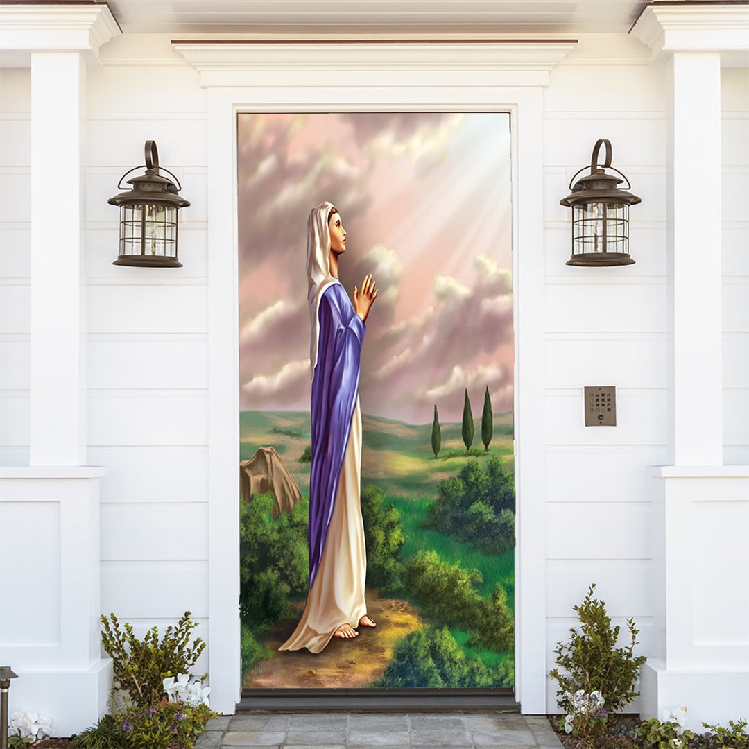 Virgin Mary Praying Door Cover Mother Mary, Blessed Mother, Mother ...