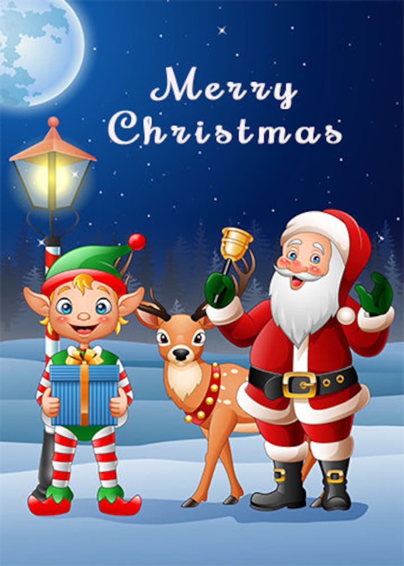 Santa and Friends Door Cover Christmas Door Covers Outdoor - Etsy