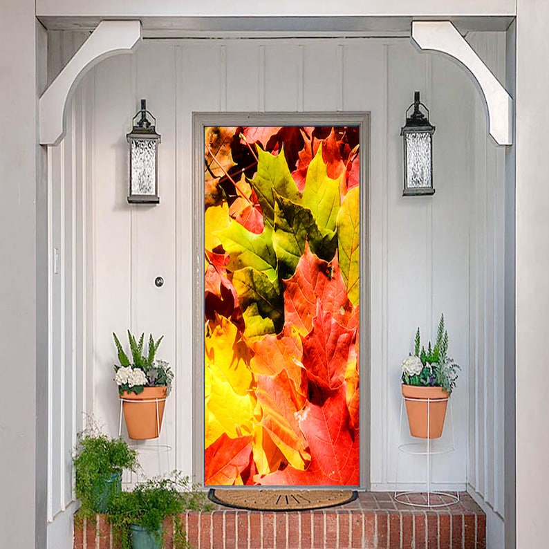 Autumn Leaves Door Cover – Washable Fall Door Decor - Etsy