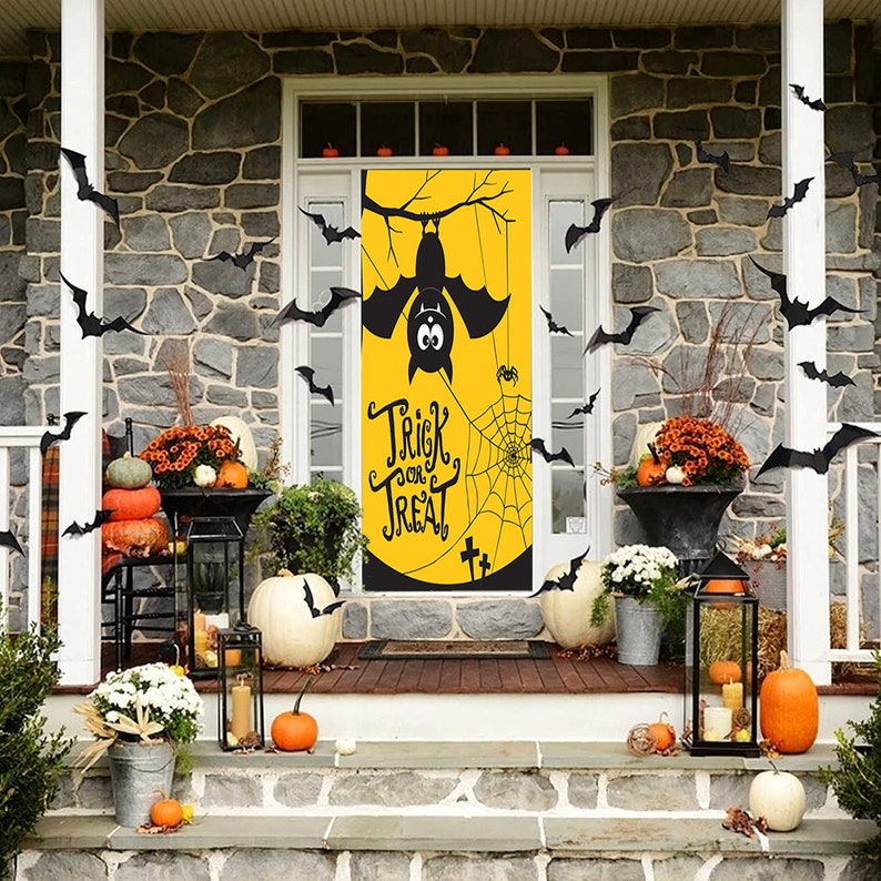 Bat Decor Door Cover - Halloween Decor - Halloween Decor Outdoor ...