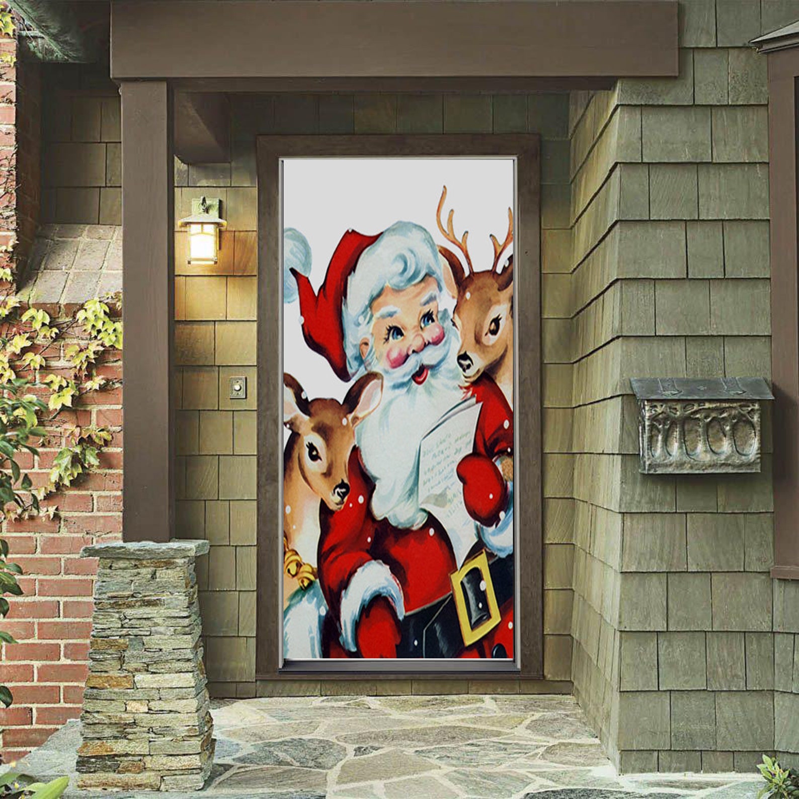 1950 Christmas Decoration Christmas Door Covers Vintage | Etsy