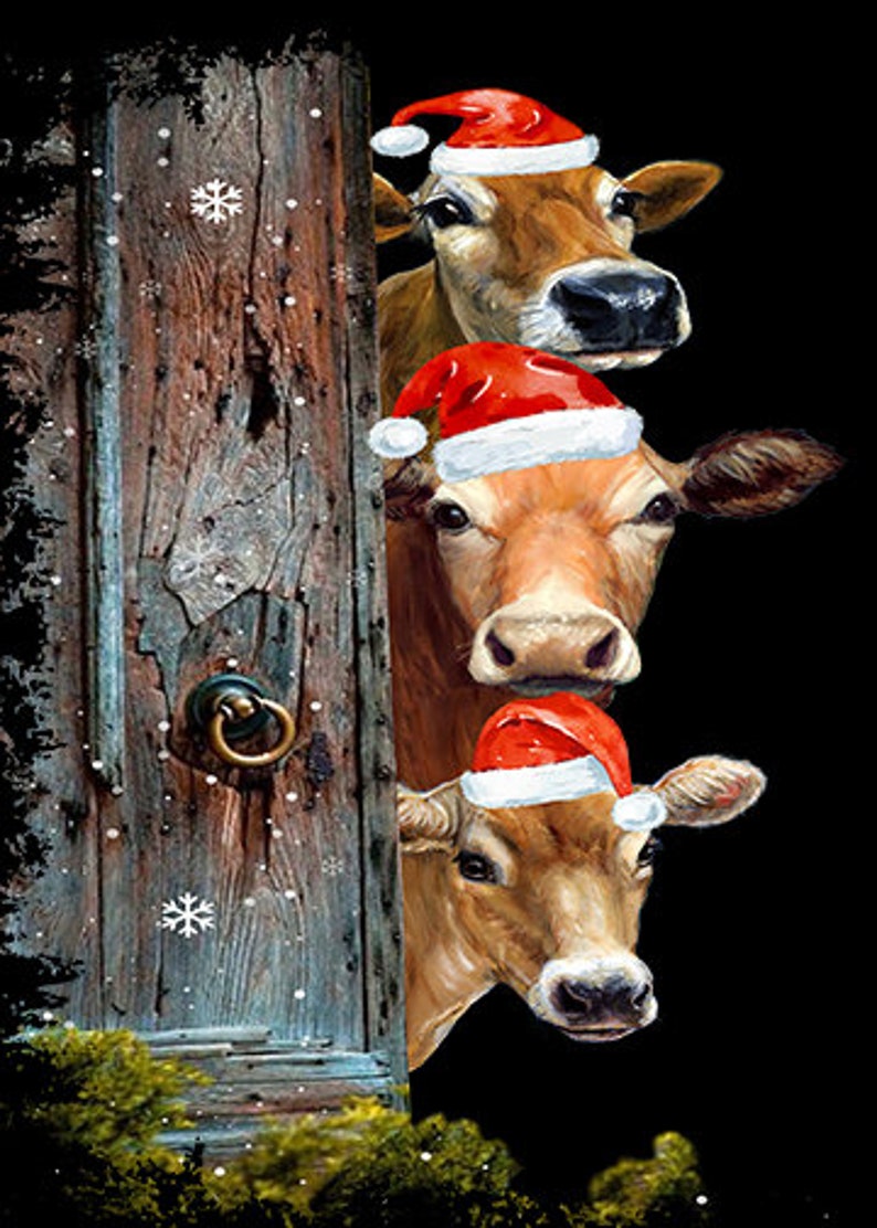 Cows in Barn Cow Door Cover Christmas Cow Christmas Door - Etsy Canada