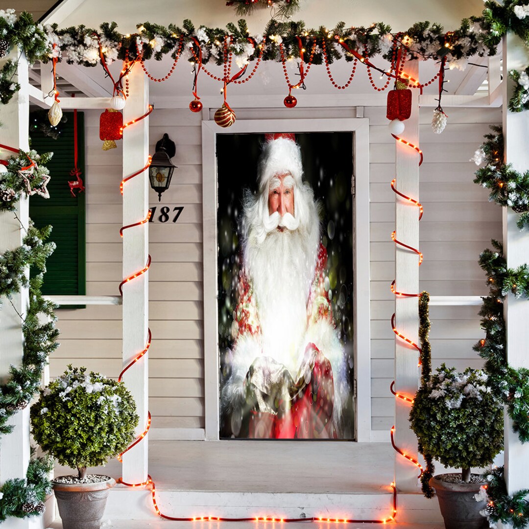 Santa's Magic Door Decoration Christmas Door Cover Outdoor Christmas ...