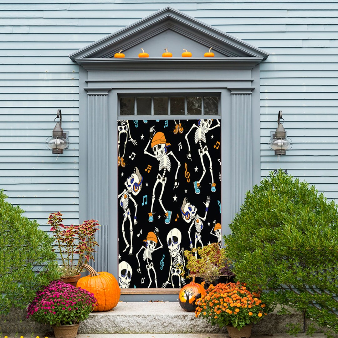 Dancing Skeletons Door - Halloween Decor - Halloween Decor Outdoor ...