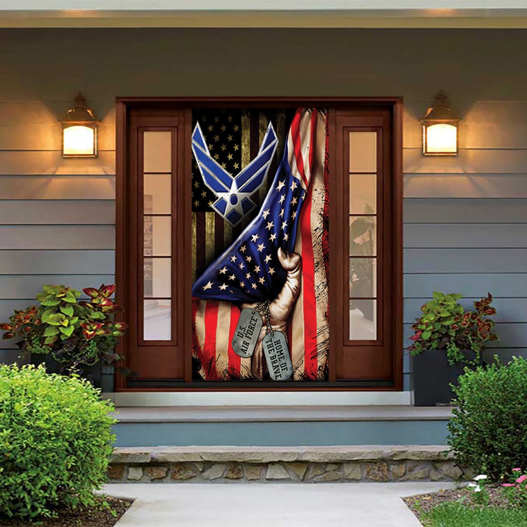 Air Force American Flag Door Cover – Patriotic Fabric Doorfoto™ - Etsy