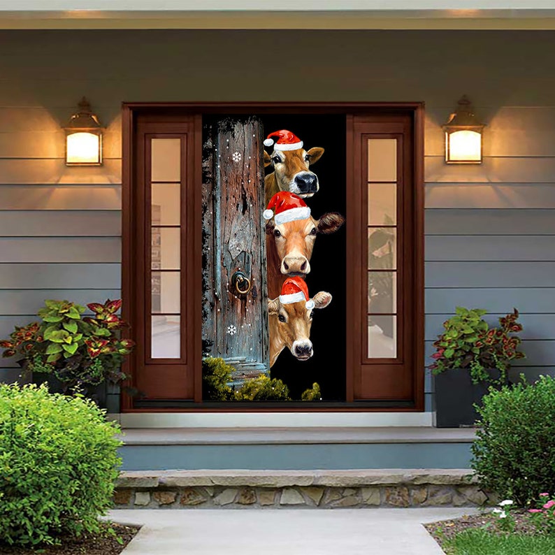 Cows in Barn Cow Door Cover Christmas Cow Christmas Door - Etsy Canada