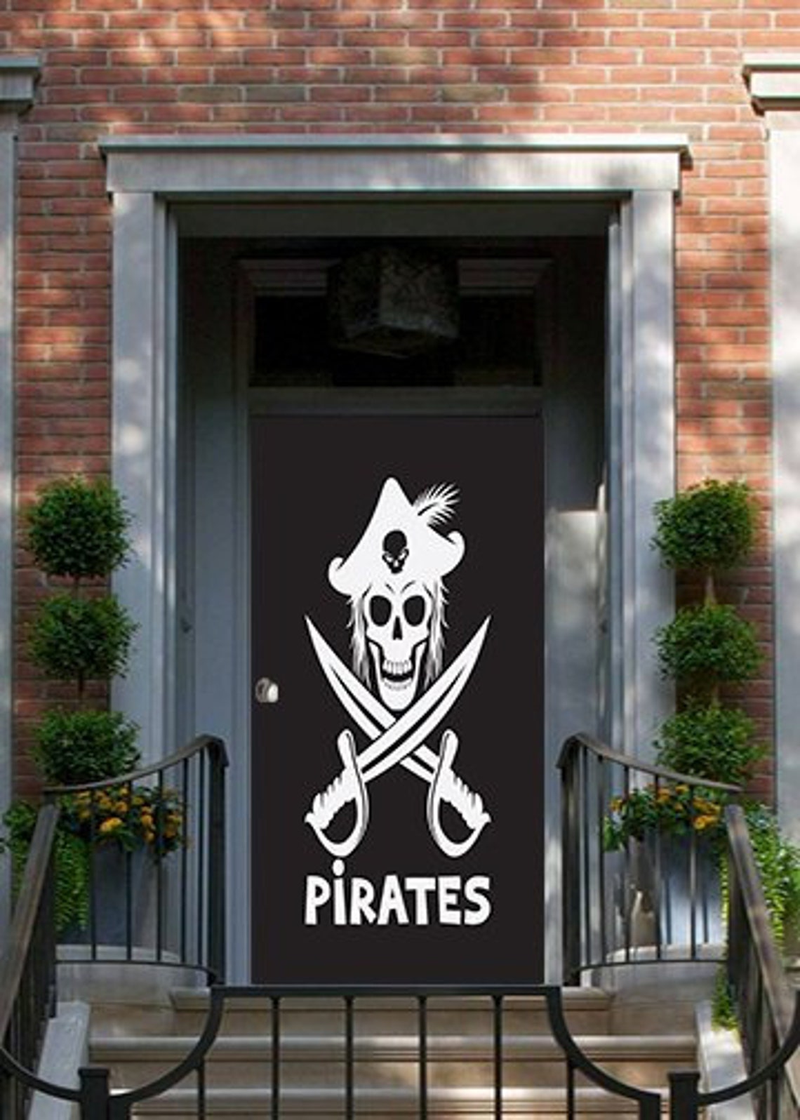 Skull and Swords Pirate Door Cover - Gasparilla Fabric Banner - Etsy