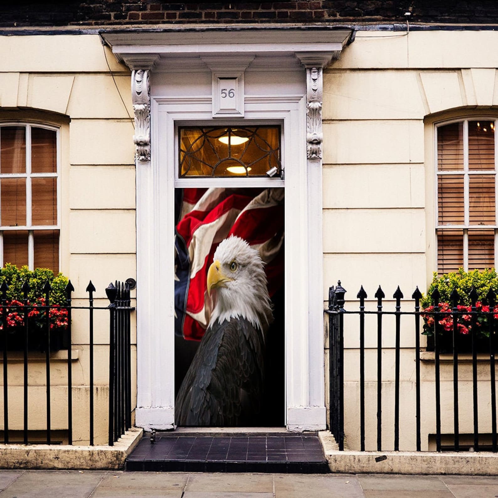 American Flag With Bald Eagle Door Cover American Flag Decor - Etsy