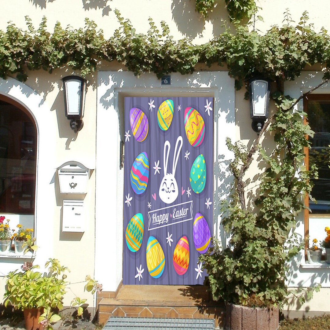 Happy Easter With Eggs Door Hanger Easter Decoration, Easter Door ...