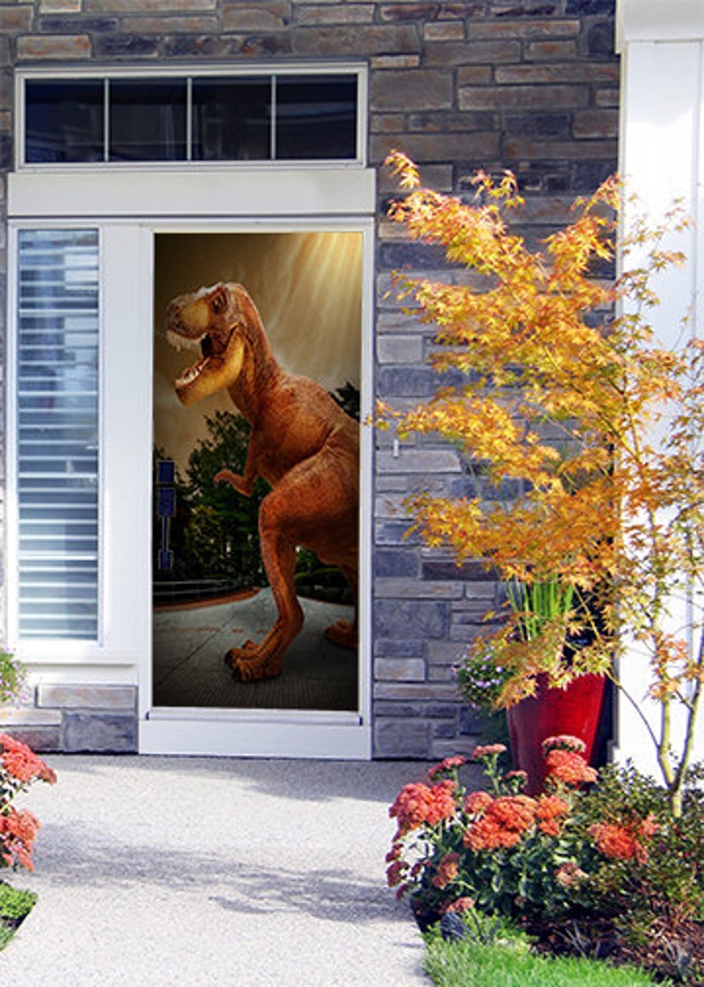 T-rex Door Mural Dinosaur Birthday Party Dinosaur Decor | Etsy