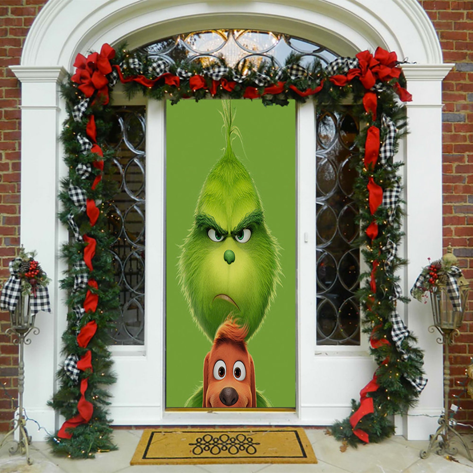 Grinch Door Cover - Christmas Door Covers - Grinch Door Decor -grinch ...