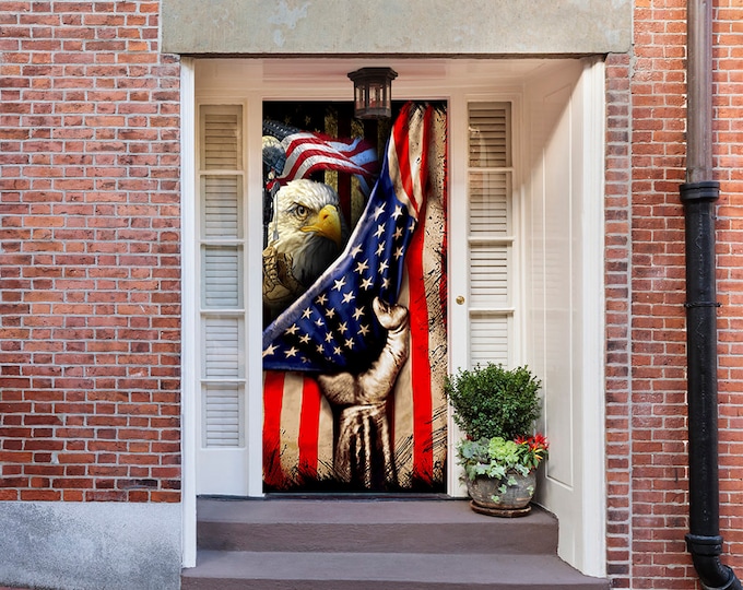 Patriotic Doorfoto™ American Flag Decor American Flag Door Covers ...