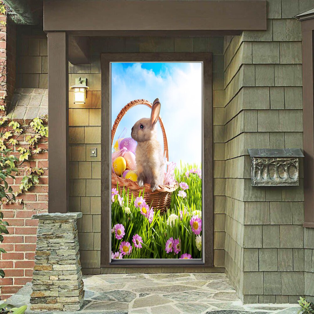 Easter Bunny Basket Spring Door Hanger Easter Decoration, Easter Door ...
