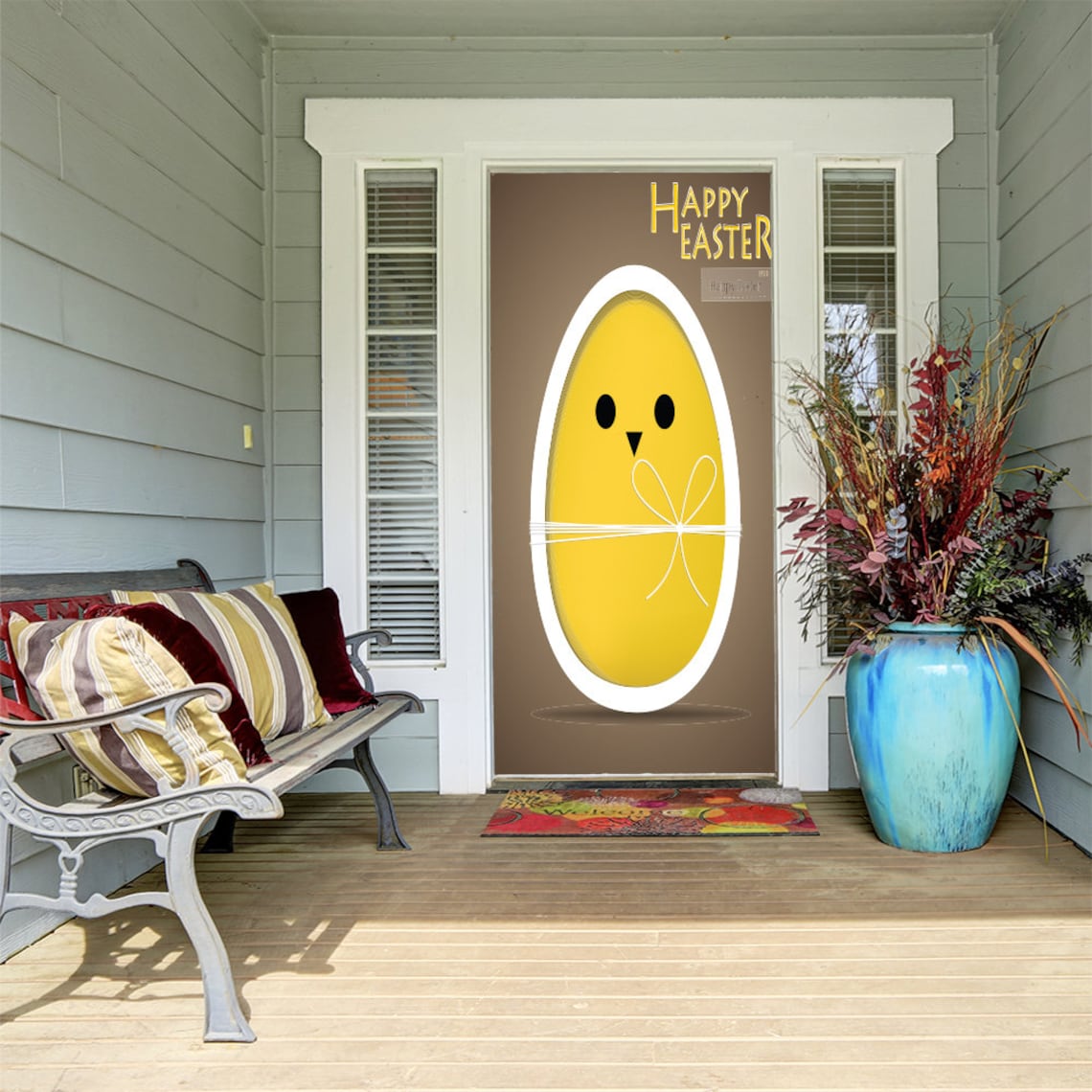 Happy Easter Egg Door Hanger Easter Decoration Easter Door - Etsy