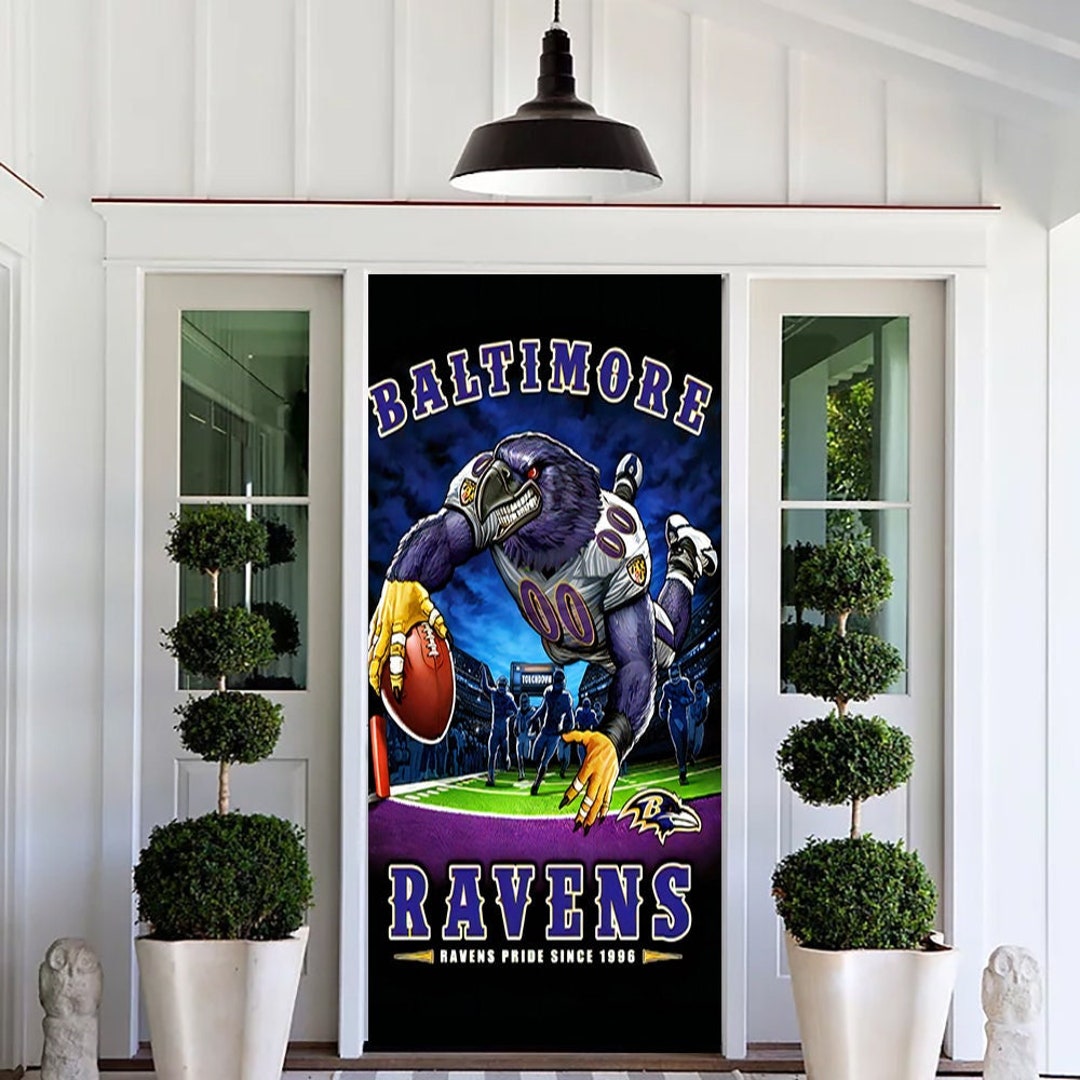 Baltimore Ravens Fabric Door Cover – Outdoor Football Decor - Etsy