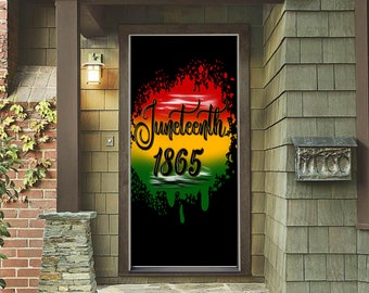 Black Freedom Door Cover Juneteenth Decorations African American Decor ...