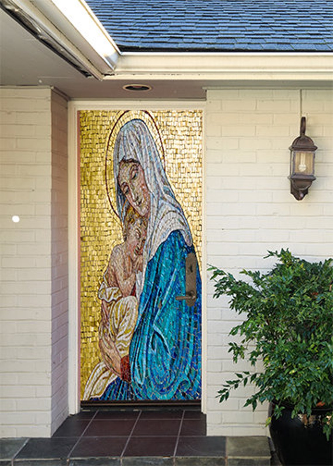 Mosaic of Virgin Mary Door Cover Mother Mary Blessed - Etsy