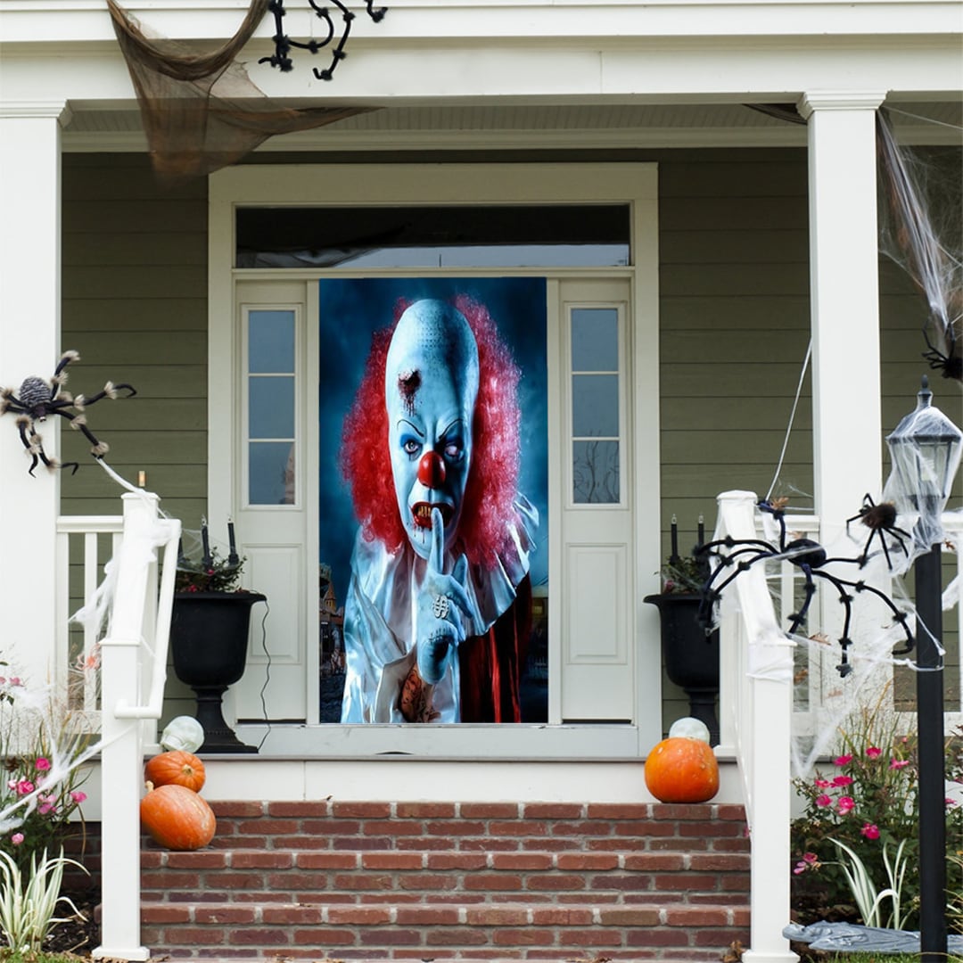 Original Pennywise - Halloween Decor - Pennywise Door Cover - Halloween ...