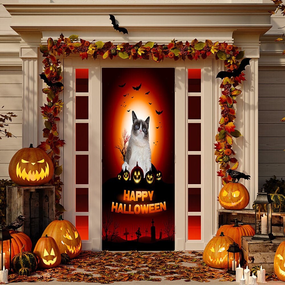 Grumpy Happy Halloween Grumpy Cat Grumpy Cat Door Cover Grumpy Cat ...