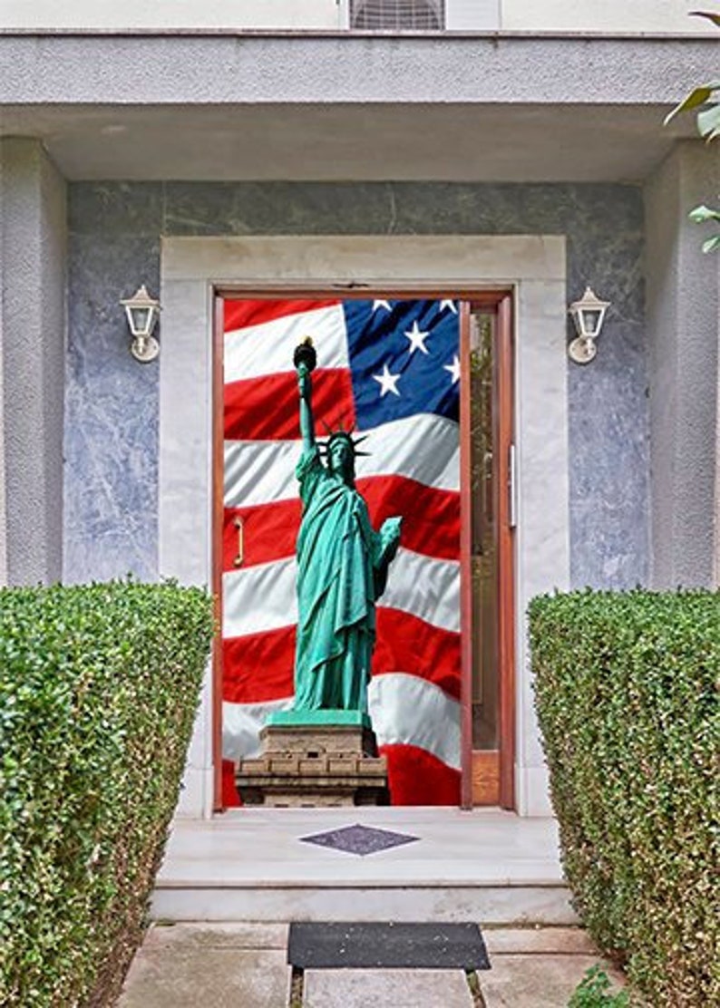 Old Glory and Lady Liberty Door Decoration Patriotic Door | Etsy
