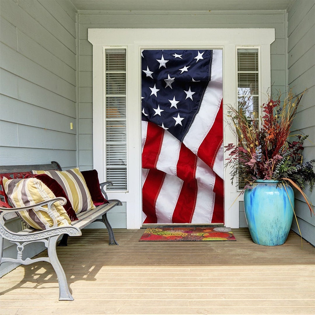 Patriotic Door Banner - American Flag Decor - American Flag Door Covers ...