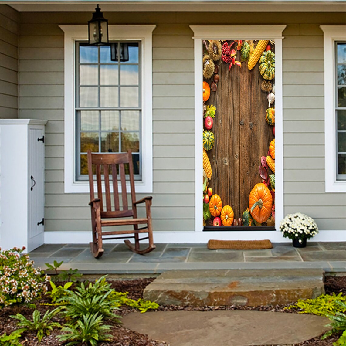 Thanksgiving Fabric Door Cover – Harvest Autumn Decor - Etsy