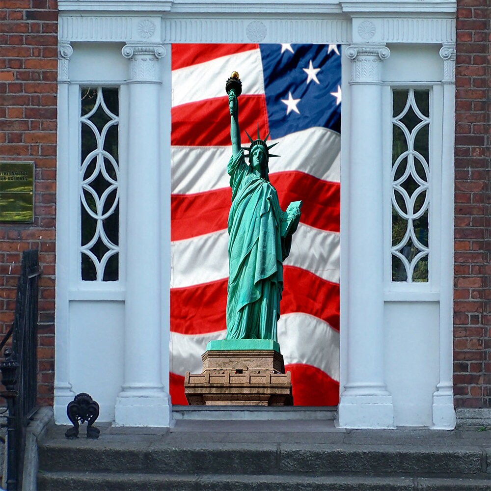 Old Glory and Lady Liberty Door Decoration Patriotic Door - Etsy