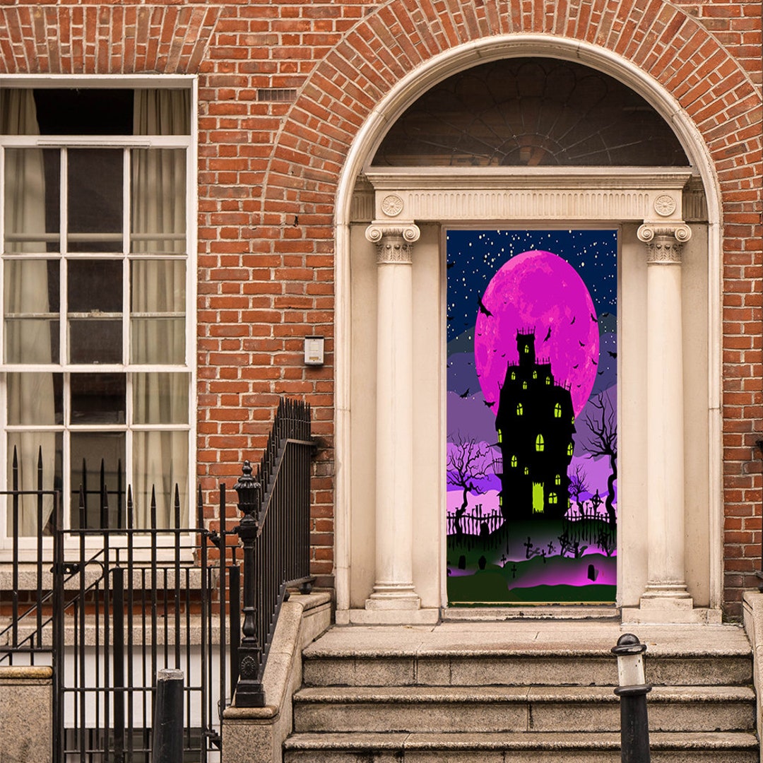 Haunted House Door Cover - Halloween Decor - Door Covers - Halloween ...