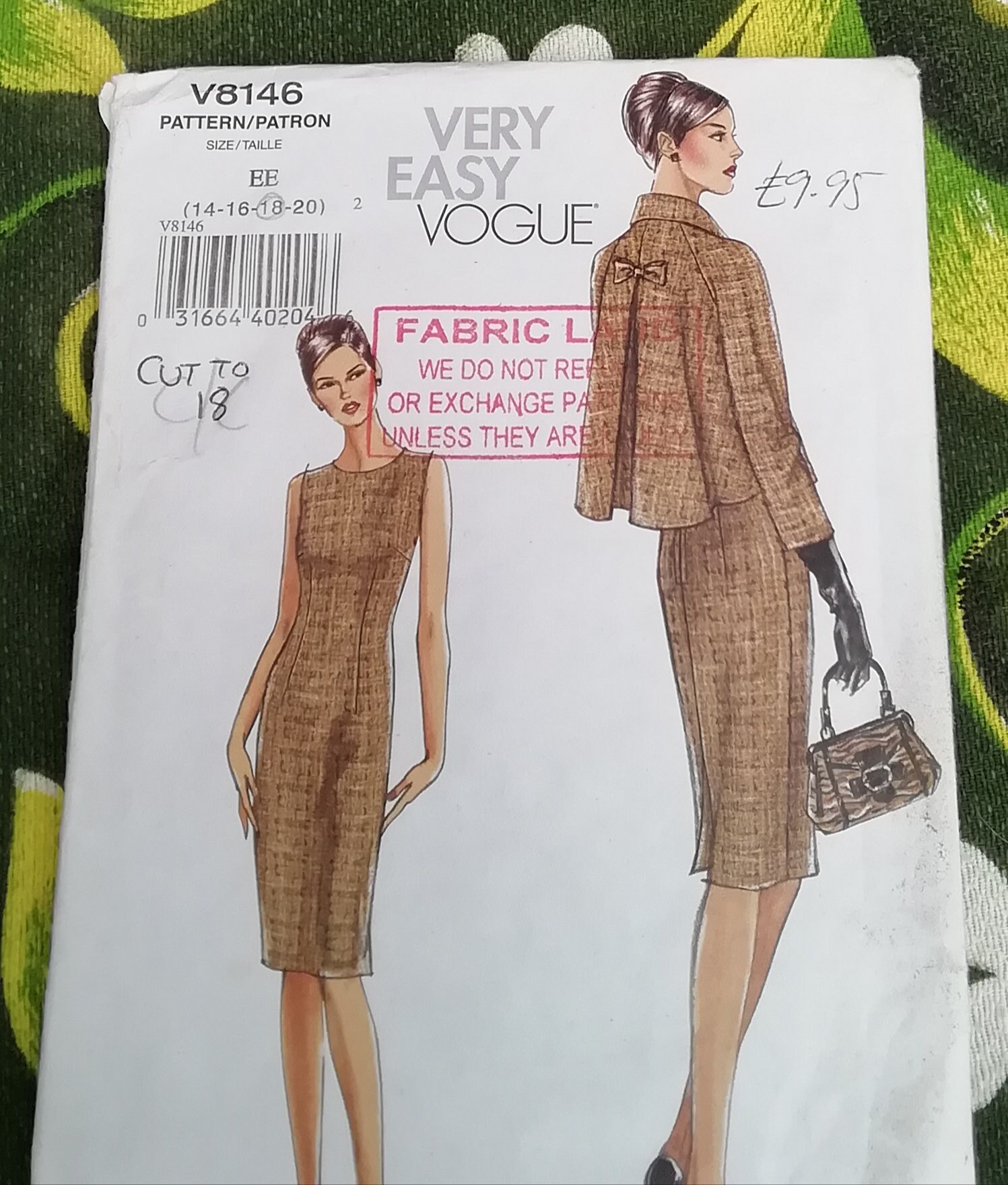 Easy Vogue Sewing Pattern for a Dress and Jacket Size 18 - Etsy