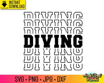 Diving Svg File Diver Digital Scuba Download Water Sport Dive - Etsy