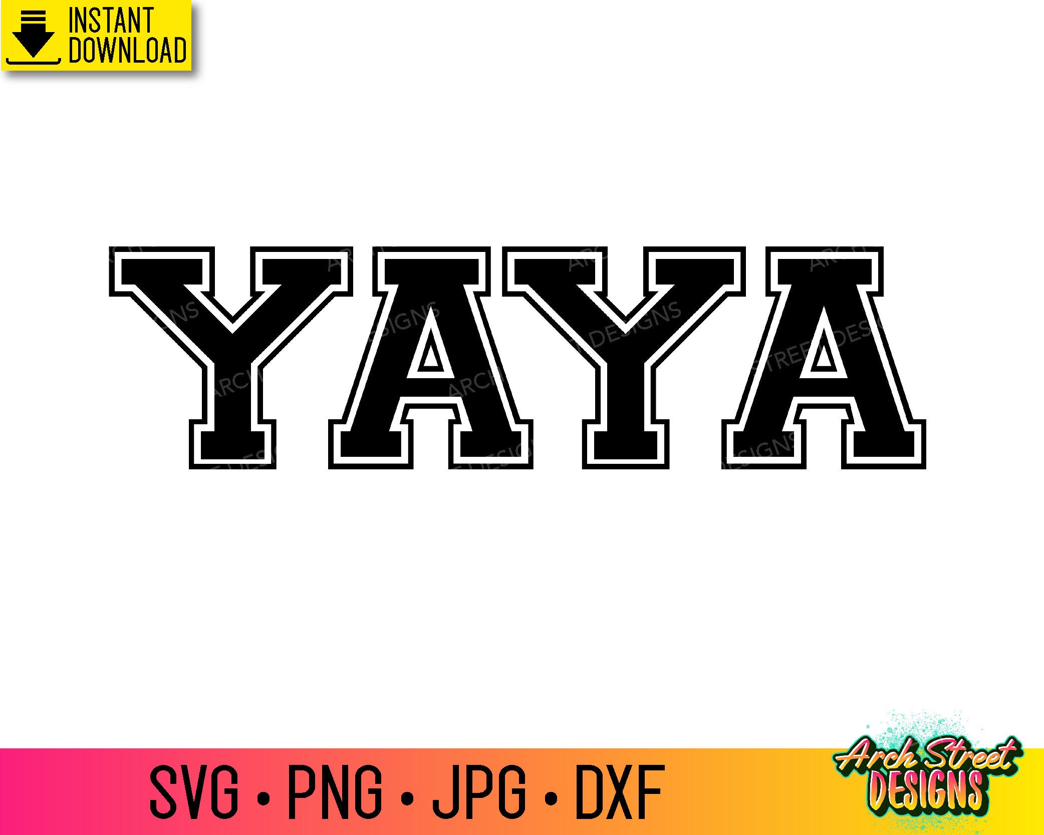 Yaya SVG, Mothers Day Gift for Grandma, Sublimation Designs Downloads ...