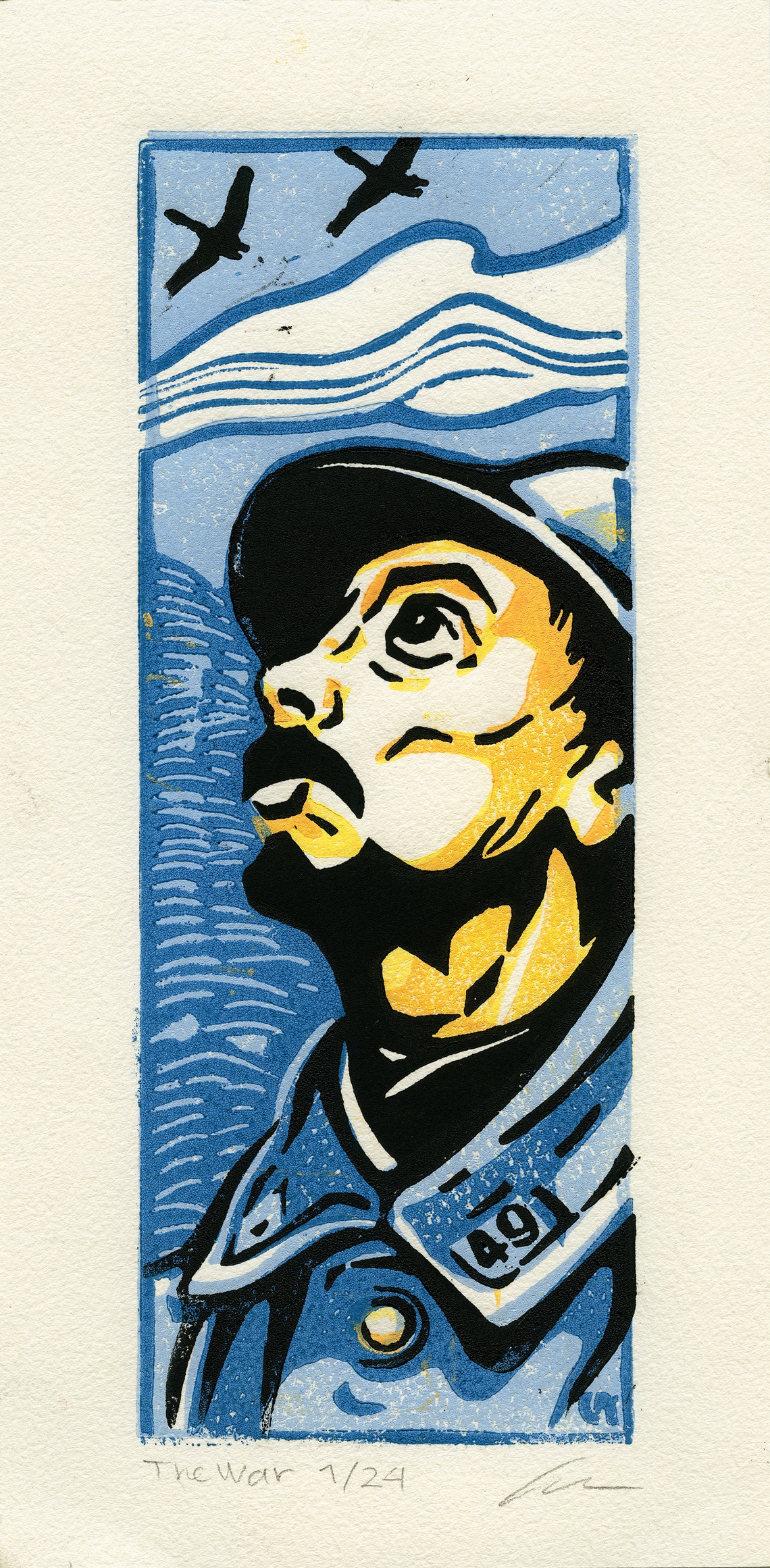 The War Linocut Print - Etsy Israel