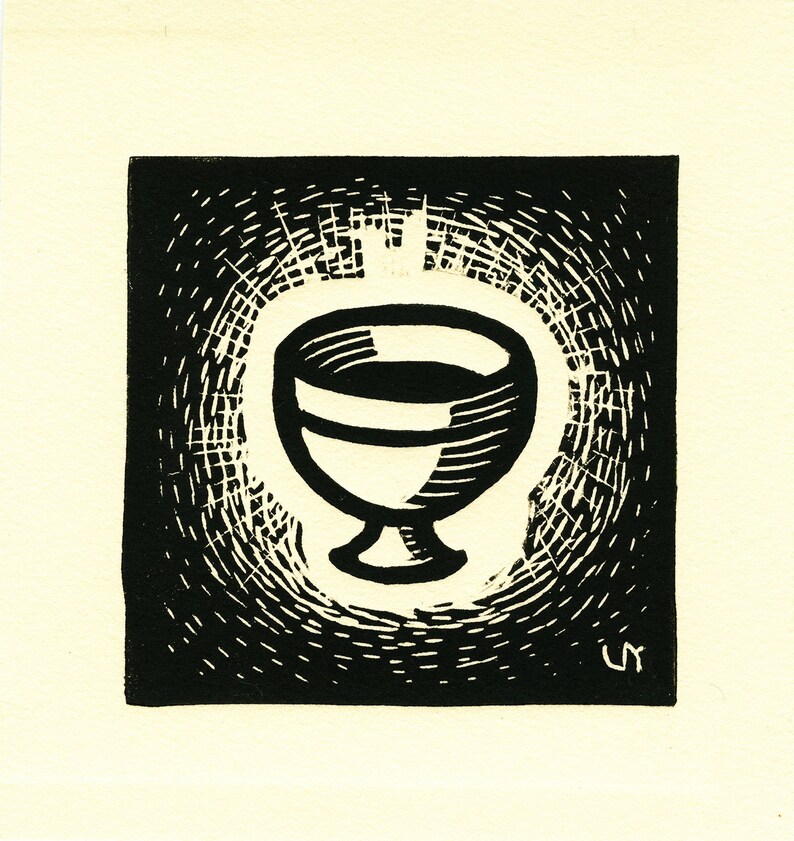 The Holy Grail Linocut Print - Etsy