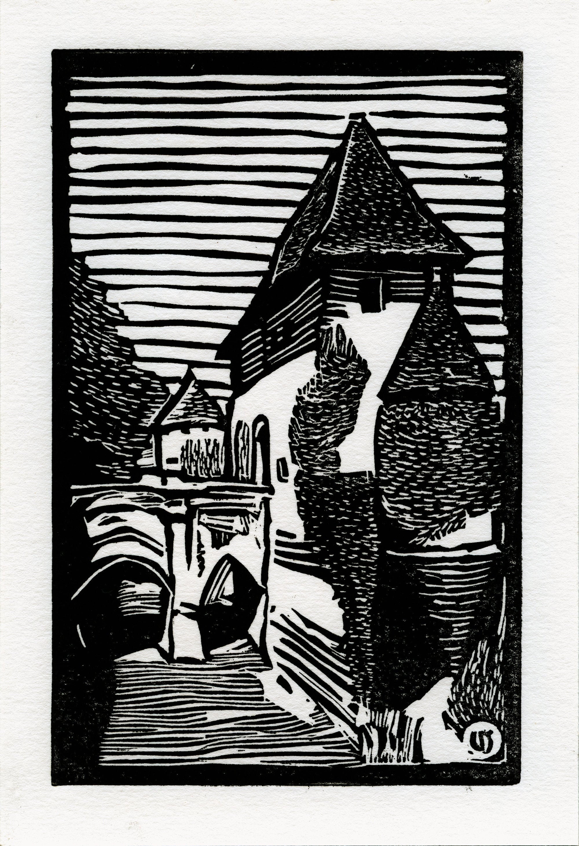 The Castle Linocut Print - Etsy