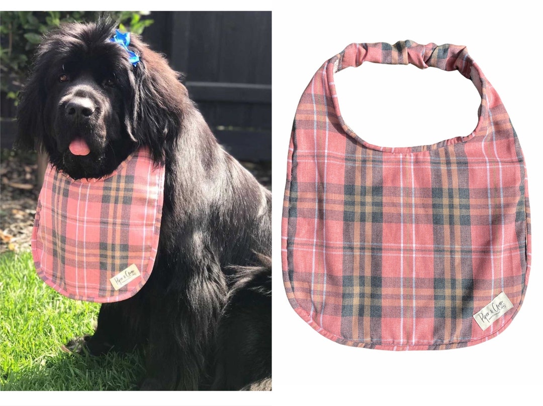 Everyone Needs a Pink Plaid Bib Giant Big Dog Drool Bib Newfoundland ...