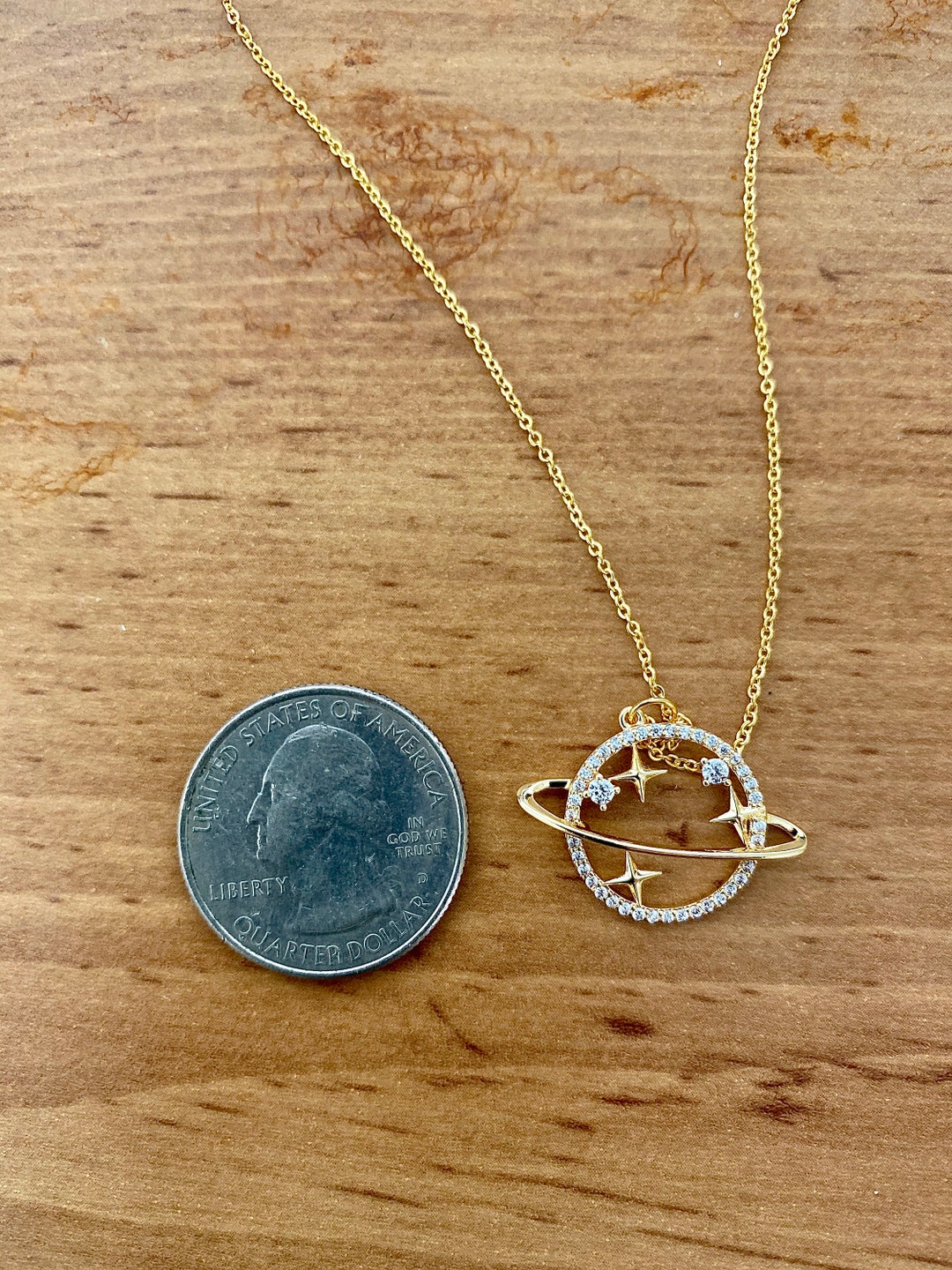 18k Gold Filled & Gold Plated Celestial Planet Solar System Pendant ...