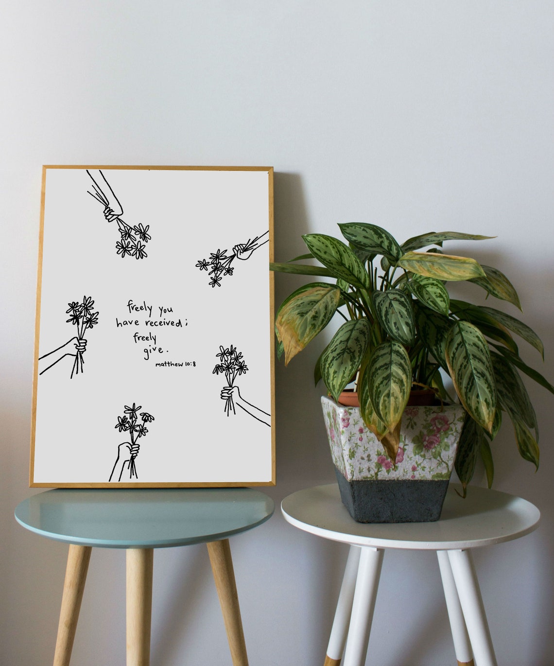 Freely You Have Received Freely Give, Matthew 10:8, Bible Verse Print ...