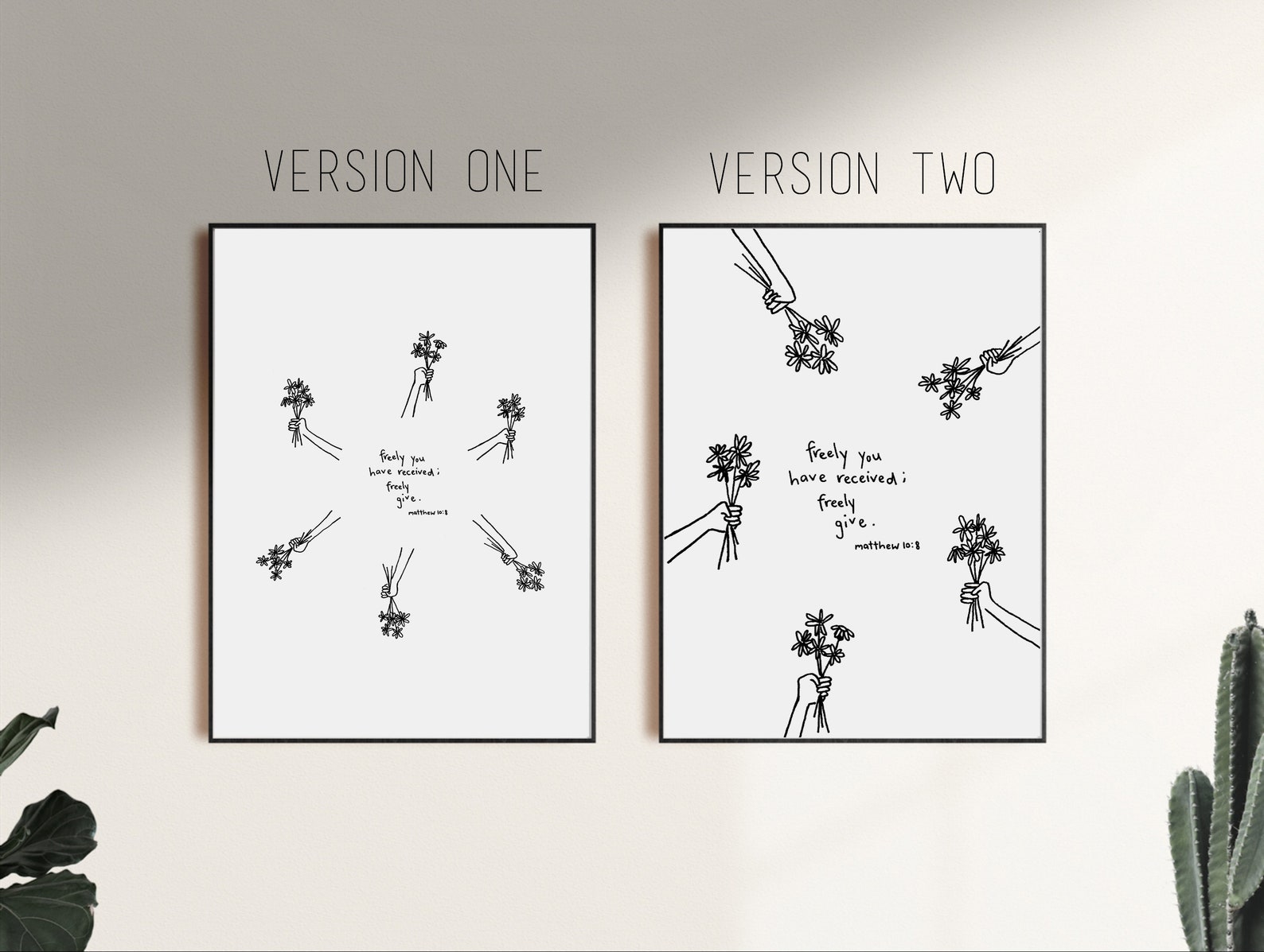 Freely You Have Received Freely Give, Matthew 10:8, Bible Verse Print ...