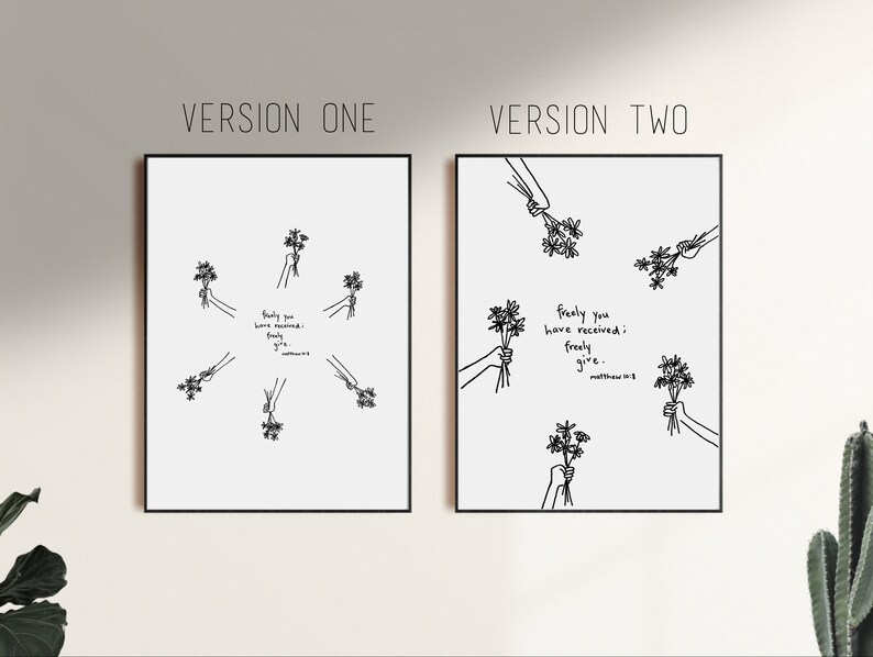 Freely You Have Received Freely Give, Matthew 10:8, Bible Verse Print ...