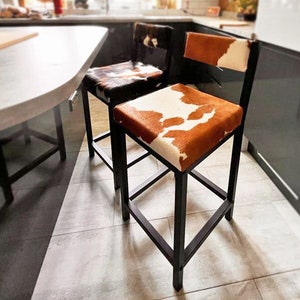 Cowhide Bar Stool Cowhide Counter Stool With Backs FPBK priced per ...