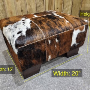 Genuine Cowhide Foot Stool - Choose From 6 Color Options Available ...