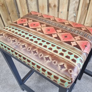 Counter Stool / Bar Stool Genuine Leather Aztec Embossed - Various Seat ...