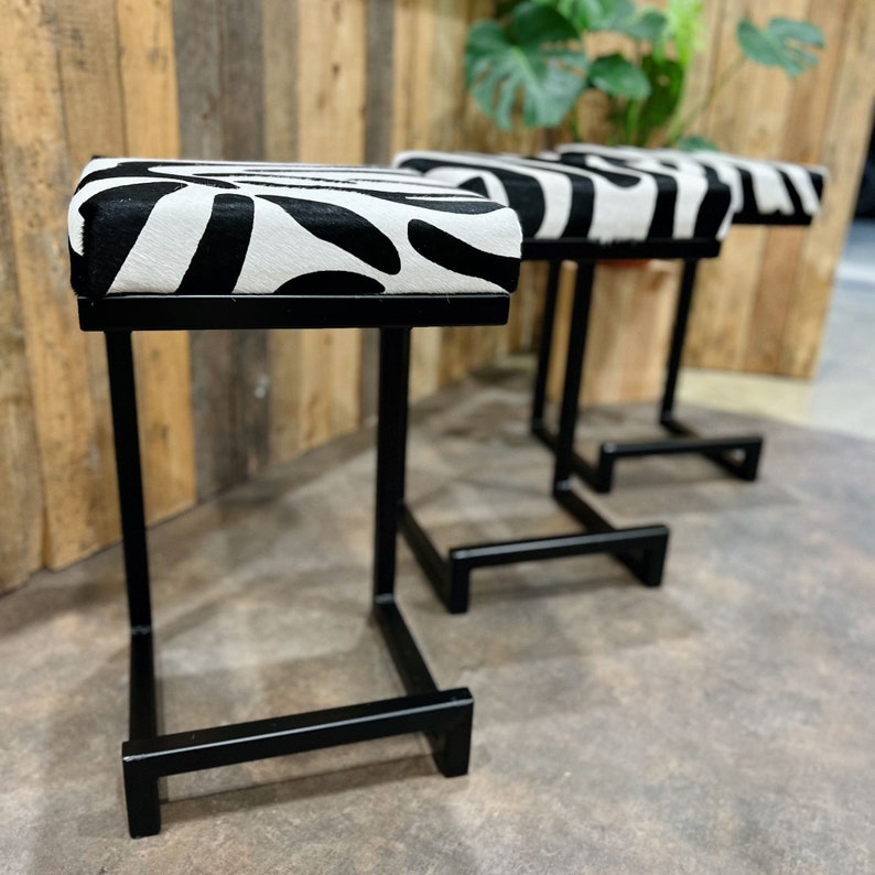 Zebra Print Cowhide Bar Stools CUSTOM-MADE / Bespoke Counter - Etsy