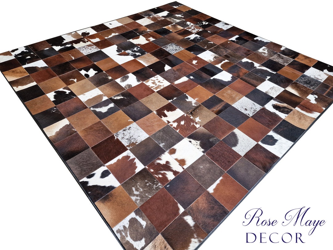 Cowhide Rug - SOLD AS SEEN - Extra Large Genuine Mixed Brown Cowhide ...